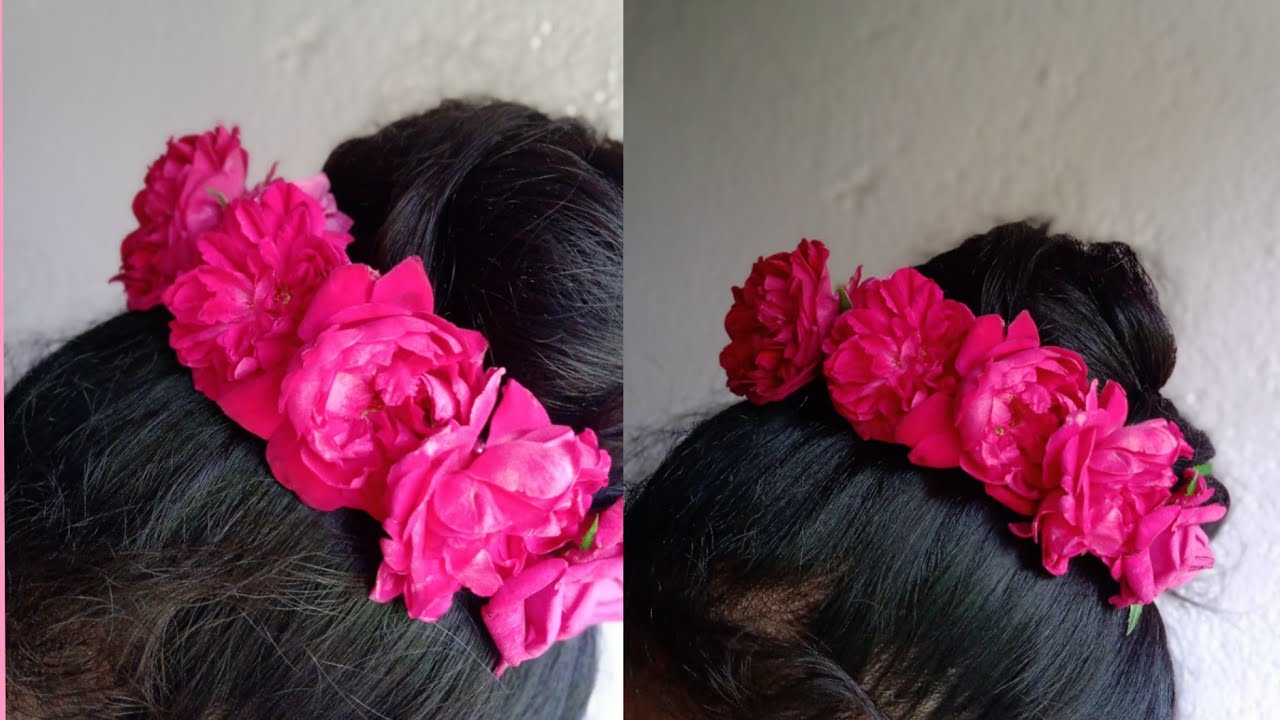 diy flower hair band || fresh flower rose hair band || How to make ...