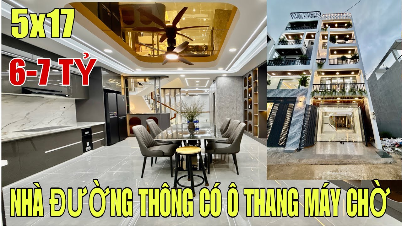 Ms3 5x17 80m2 Ô thang máy chờ trệt lửng 3 lầu. Đường thông xe hơi ngủ ...