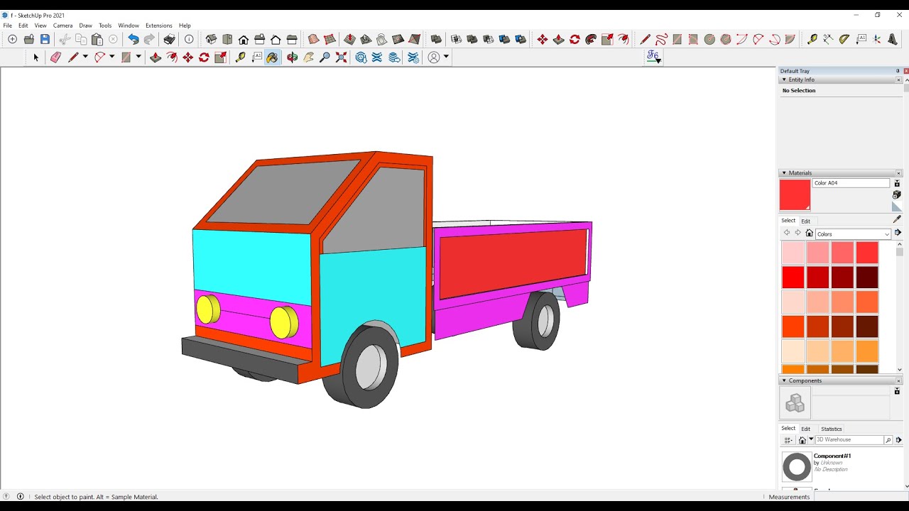 Create a 3D Truck in Sketchup - YouTube