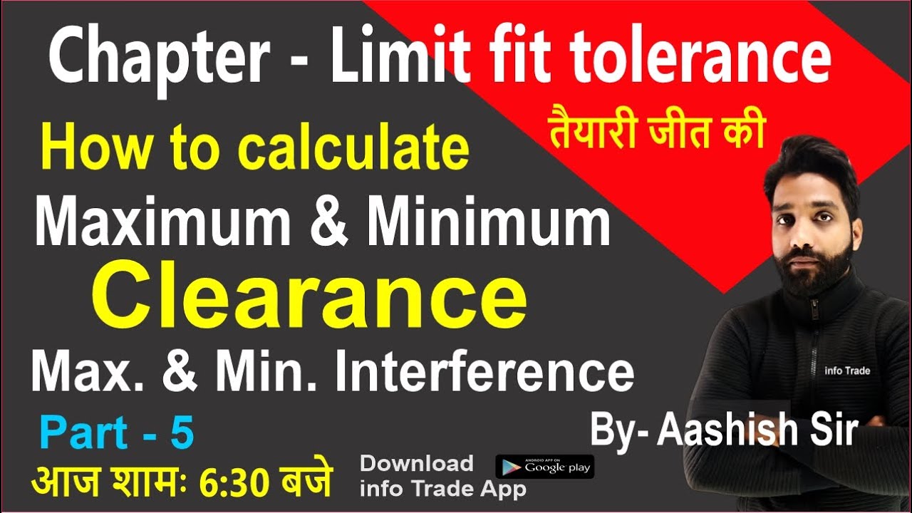 Limit fit tolerance Maximum & Minimum Clearance // Max. & Min ...