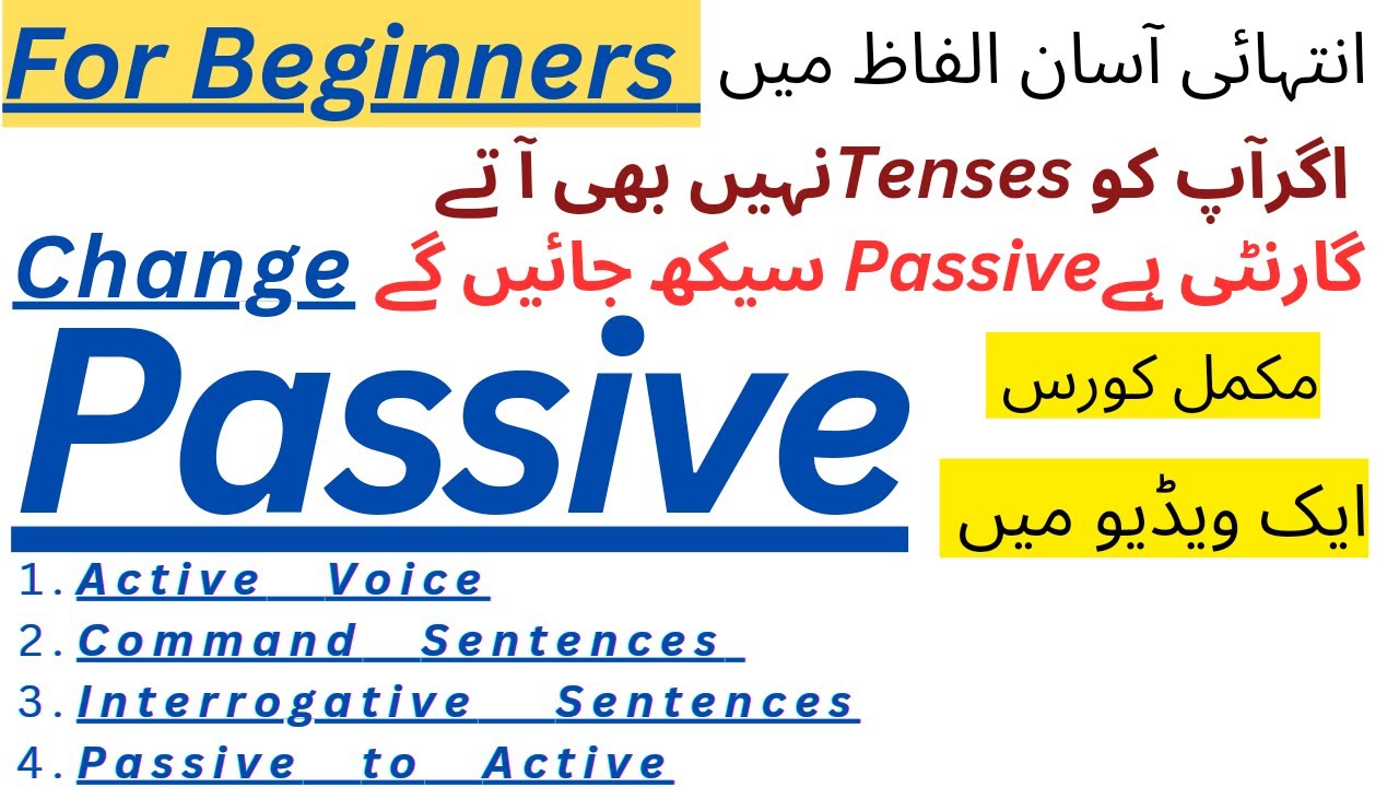 Passive Voice | How to Change Active| Command| Imperative and ...