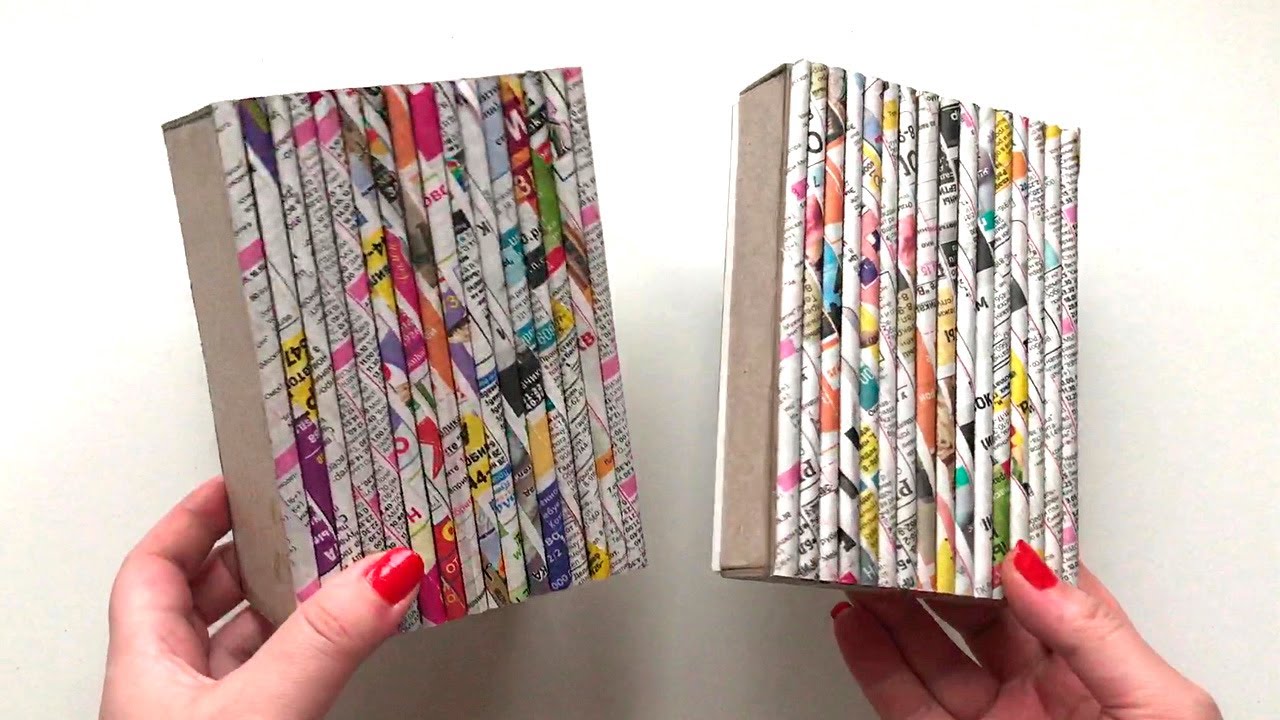 DIY Beautiful box made of cardboard and recycled newspapers | Paper ...