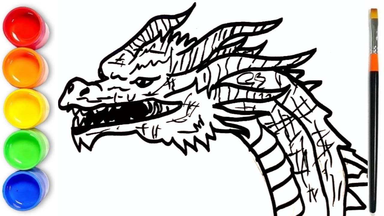 How to Draw GHIDORAH'S HEAD | Drawing King Gidorah | King Gidorah - YouTube