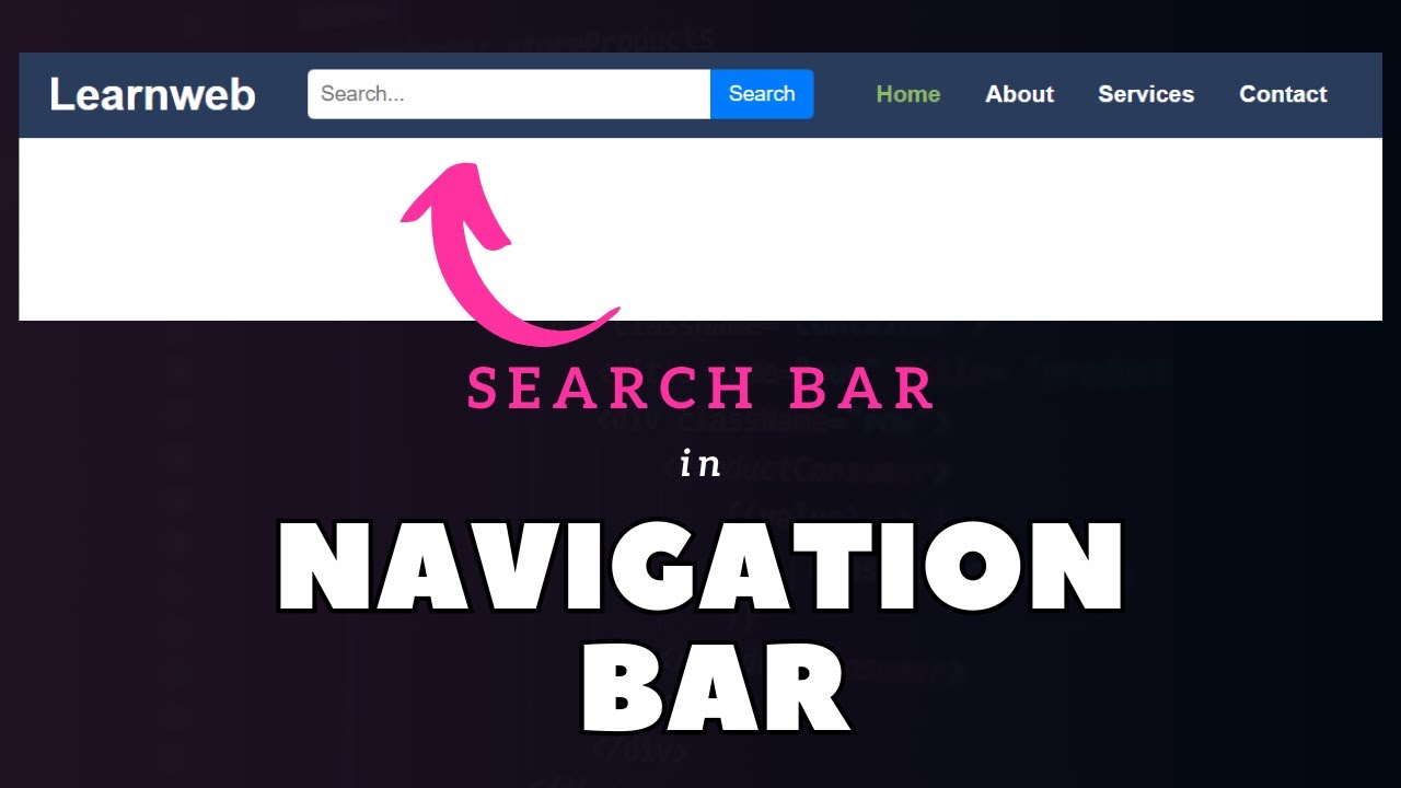 Navigation Bar With Search Box Html Css Search Bar Html Css Youtube 1412