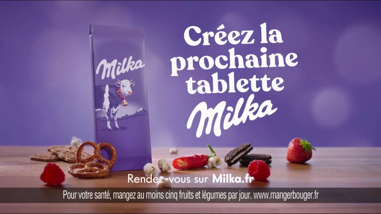 Milka - Vache Gerda "Créez la prochaine tablette Milka" Pub 20s - YouTube