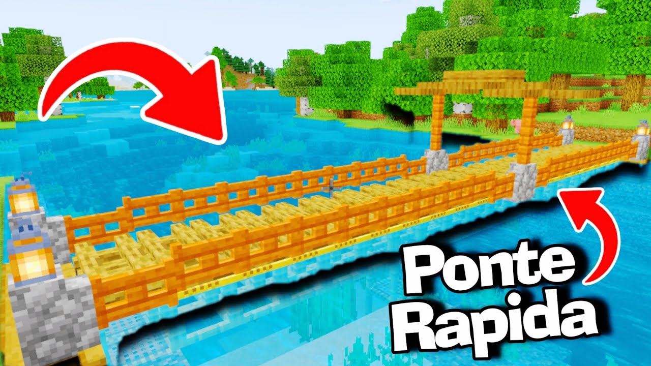 COMO FAZER UMA PONTE SIMPLES NO MINECRAFT - YouTube