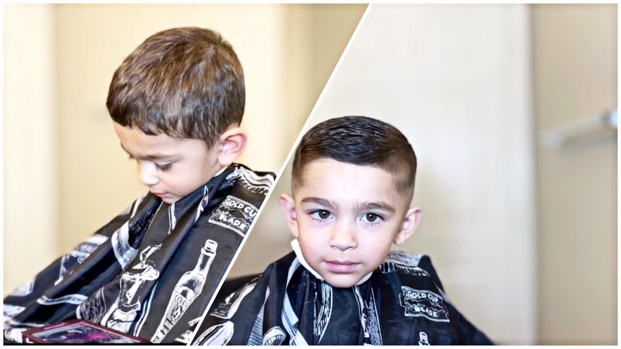 He really needed this cut!// Little Kids Mid skin fade combover haircut ...