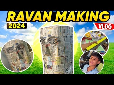 How to make Ravan face at home 2024 | Ravan making 2024 | cardboard ...