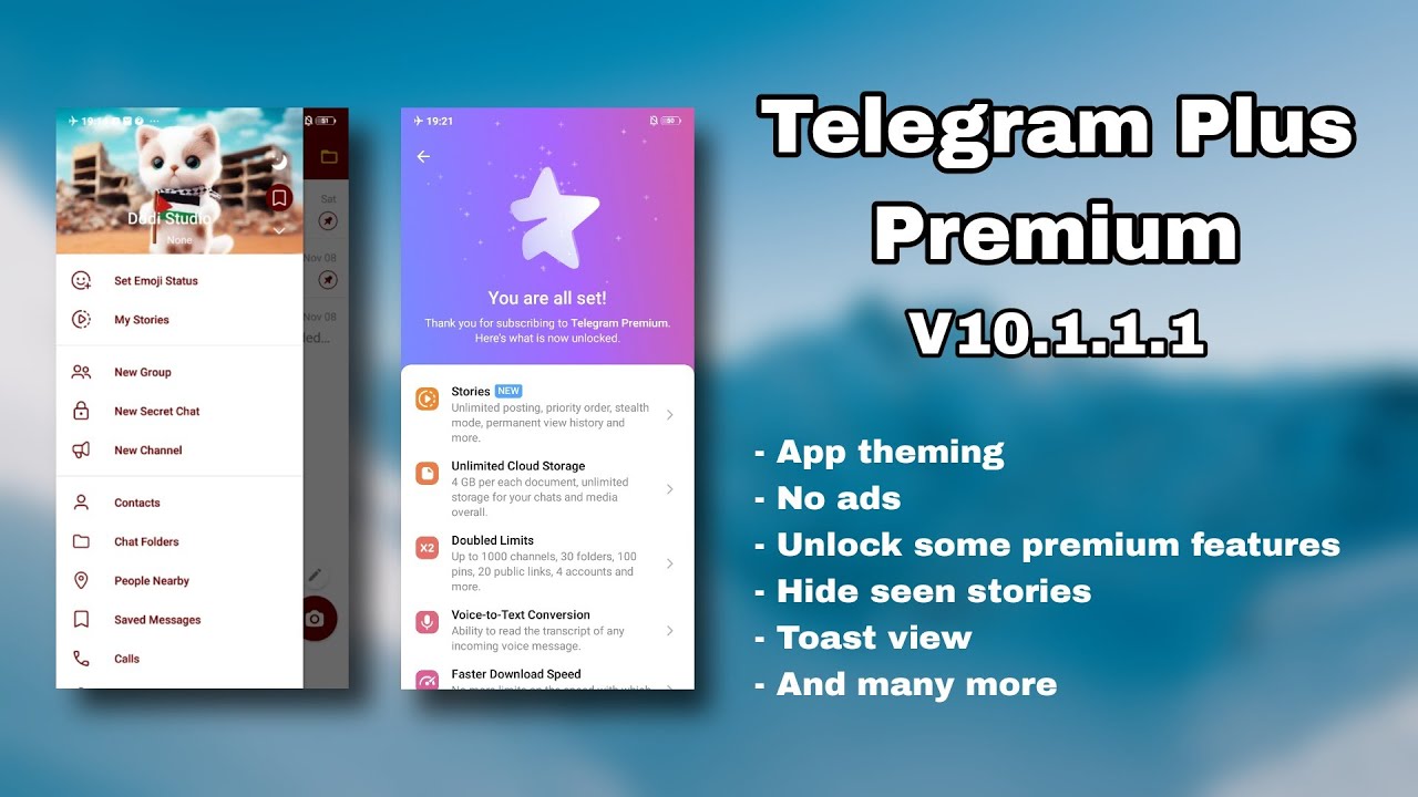 Telegram plus premium v10.1.1.1 full theming and features - YouTube