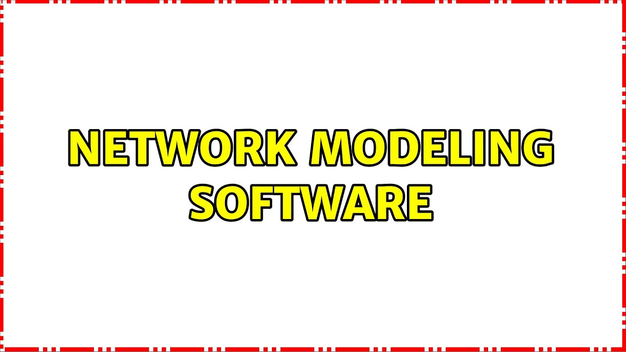 Network modeling software - YouTube