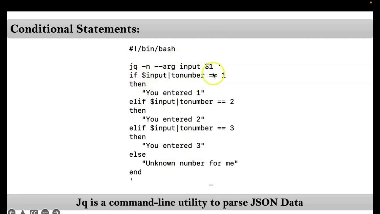 Jq Command Tutorials Video 28 Conditional Statements By Narendrap Youtube
