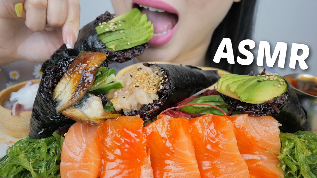 BLACK RICE Sushi Cone *Unagi, Negitoro & Avocado Cone with Spicy Salmon ...