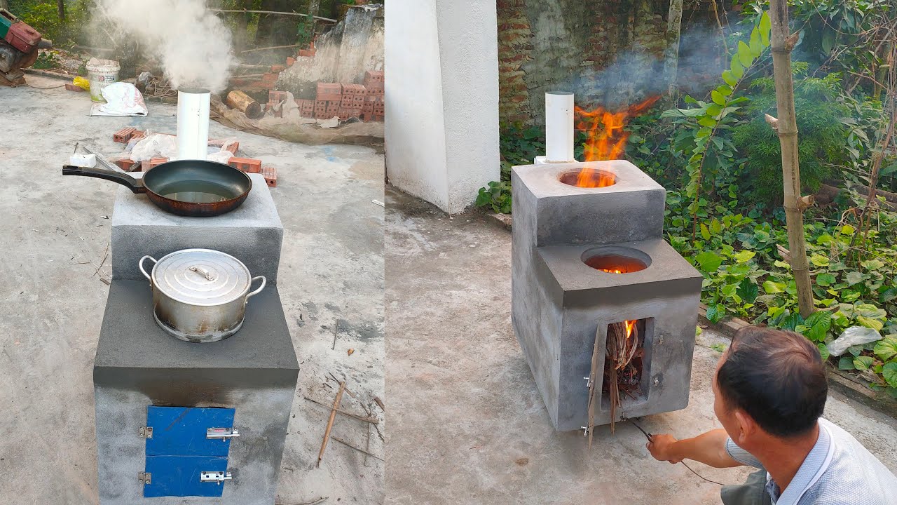 Amazing! Technology for building smoke free cement stoves | portable ...