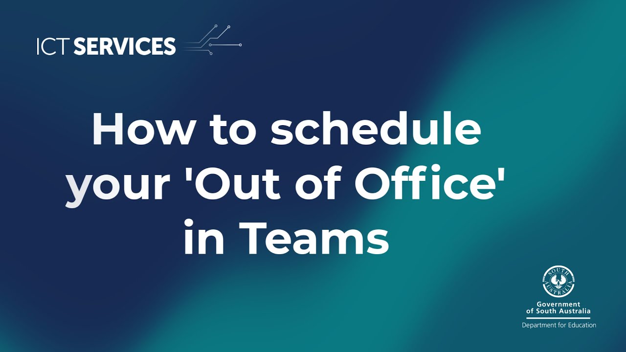 Microsoft Teams - how to schedule your 'Out-of-Office' in Teams - YouTube