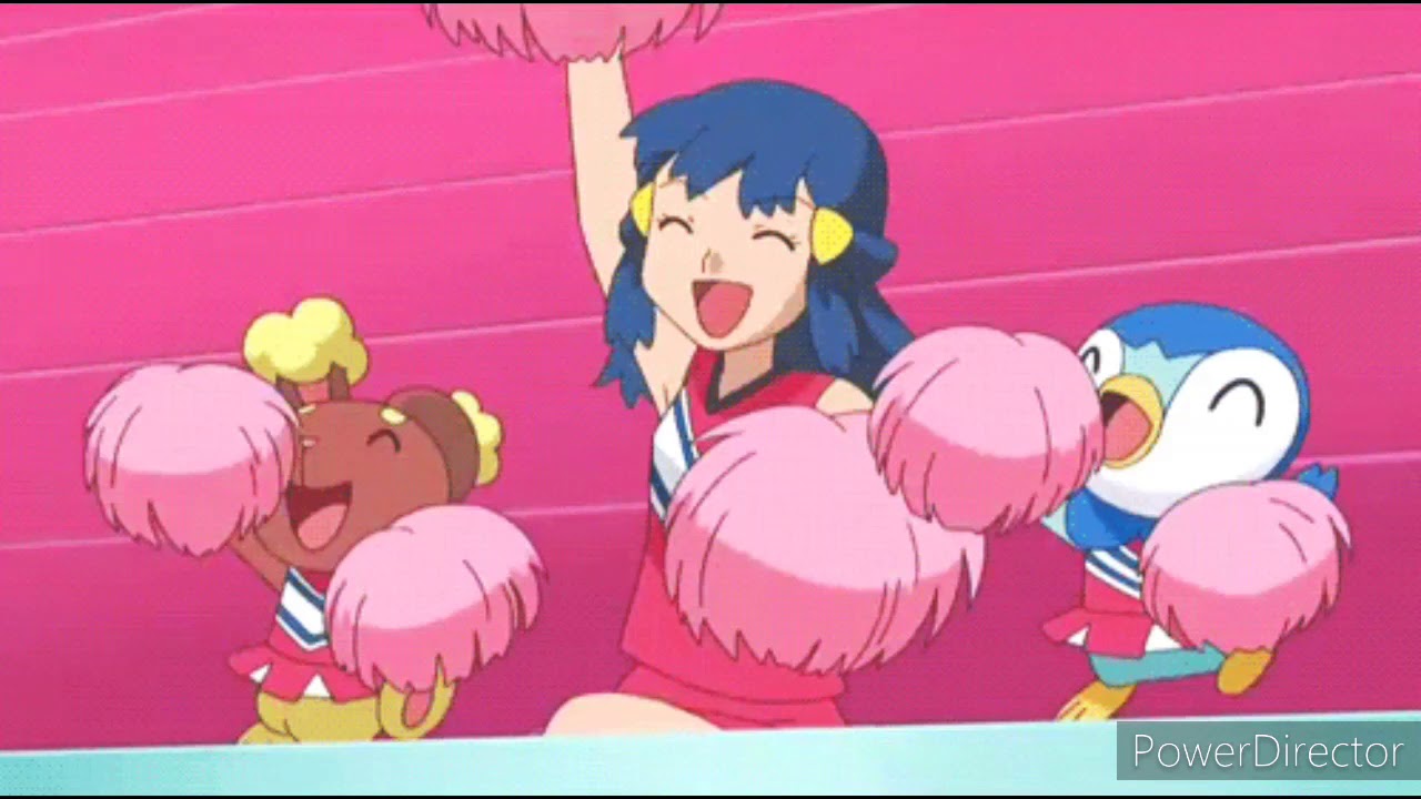 Dawn and her pokemon cheering for ash in pokemon anime - YouTube