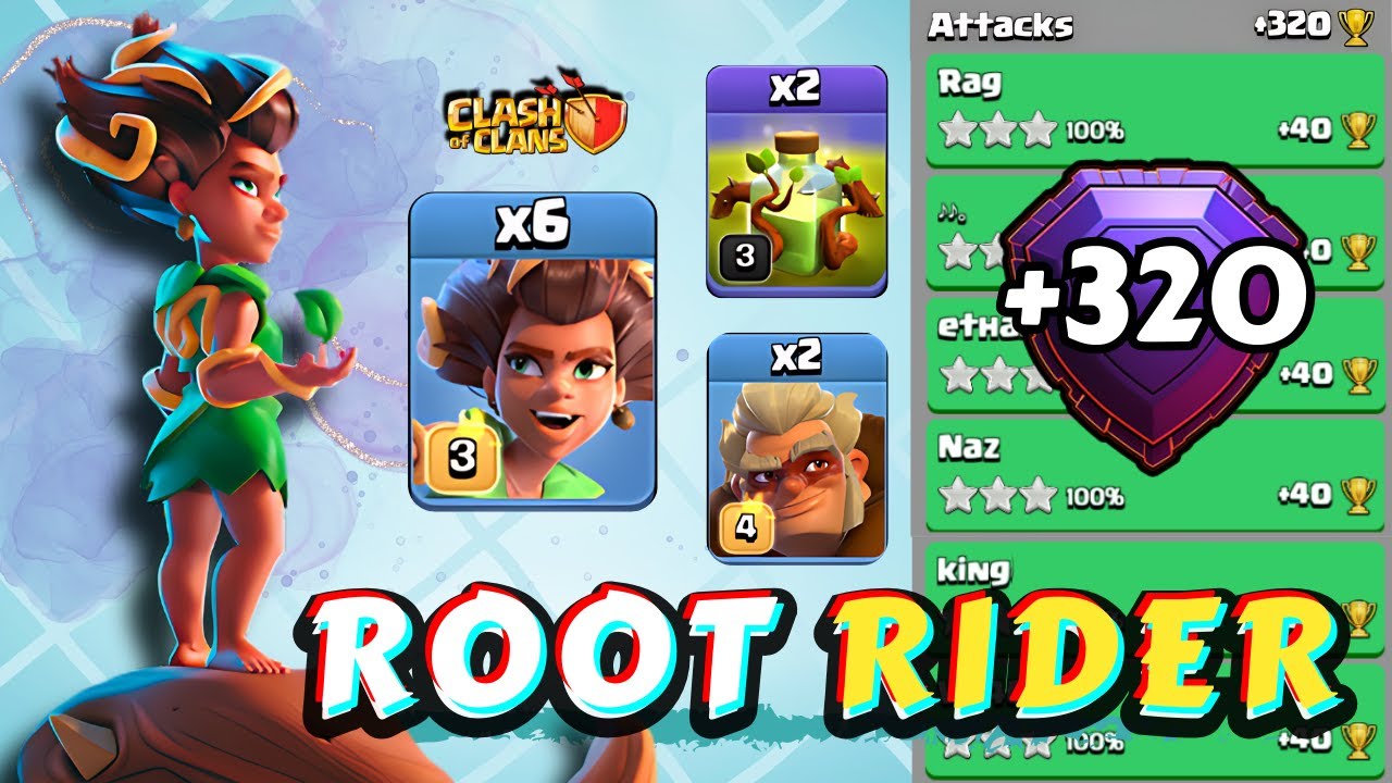 Root Rider Becomes Stronger with Druid Support🔴RR SPAM TH16 Attack ...