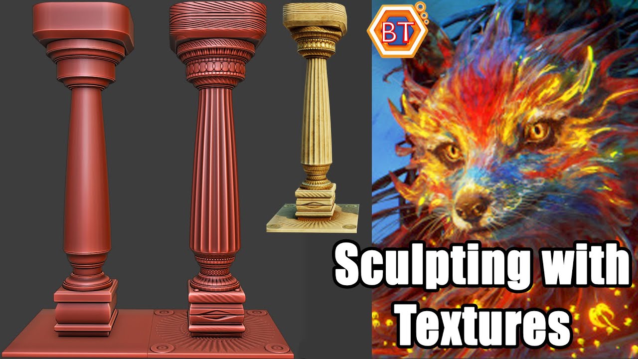 Sculpting with Textures | Blender 2.90 | Pillar Modelling - YouTube