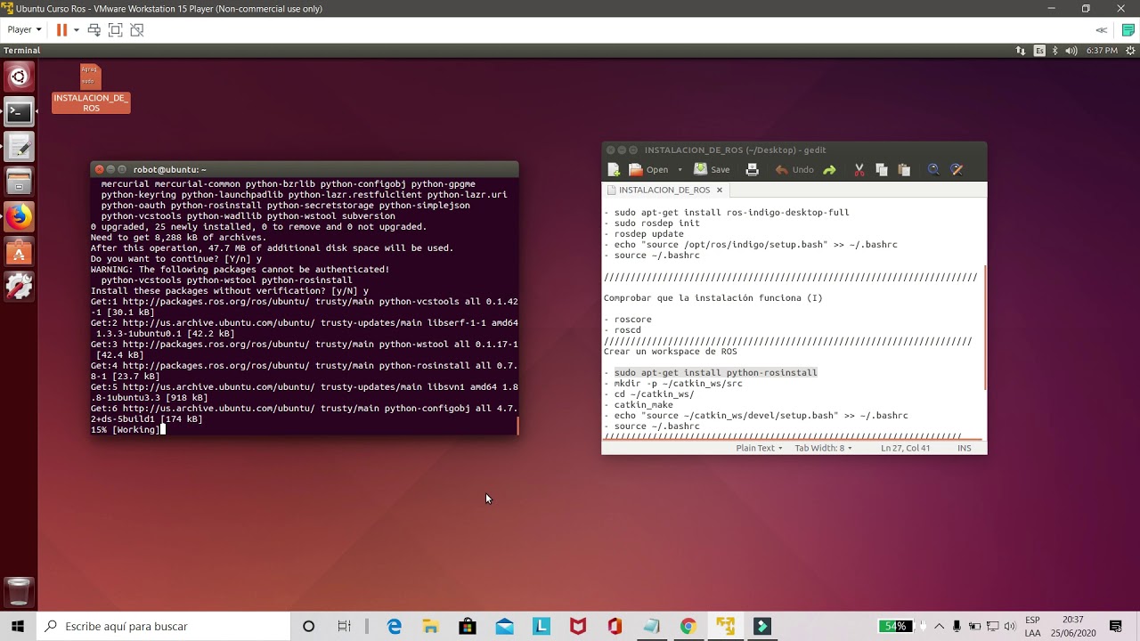 Instalación de ROS sobre Ubuntu - YouTube