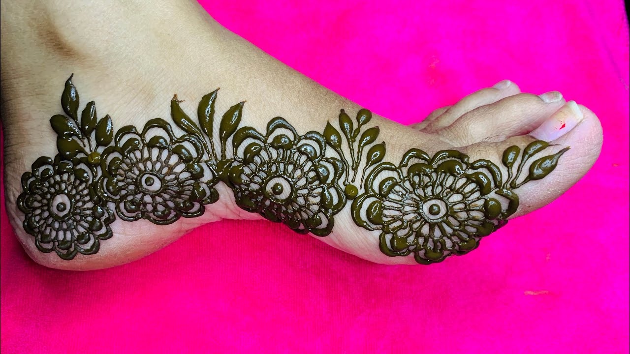 Leg Border Mehndi Design Simple - Design Talk