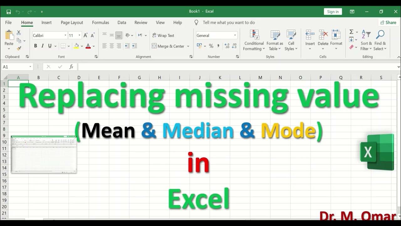 Replacing missing value with Mean or Medianor Mode in Excel - YouTube