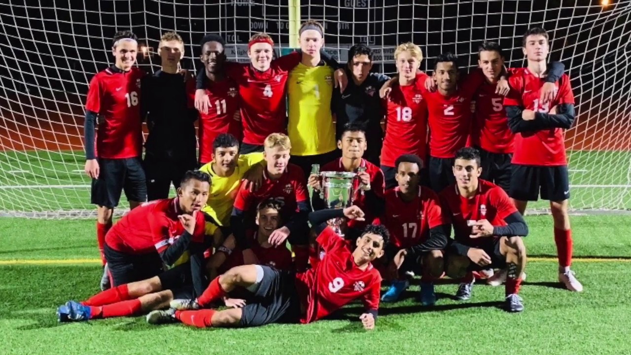 2019 Red River Boys Soccer Team Crossbar Challenge - YouTube