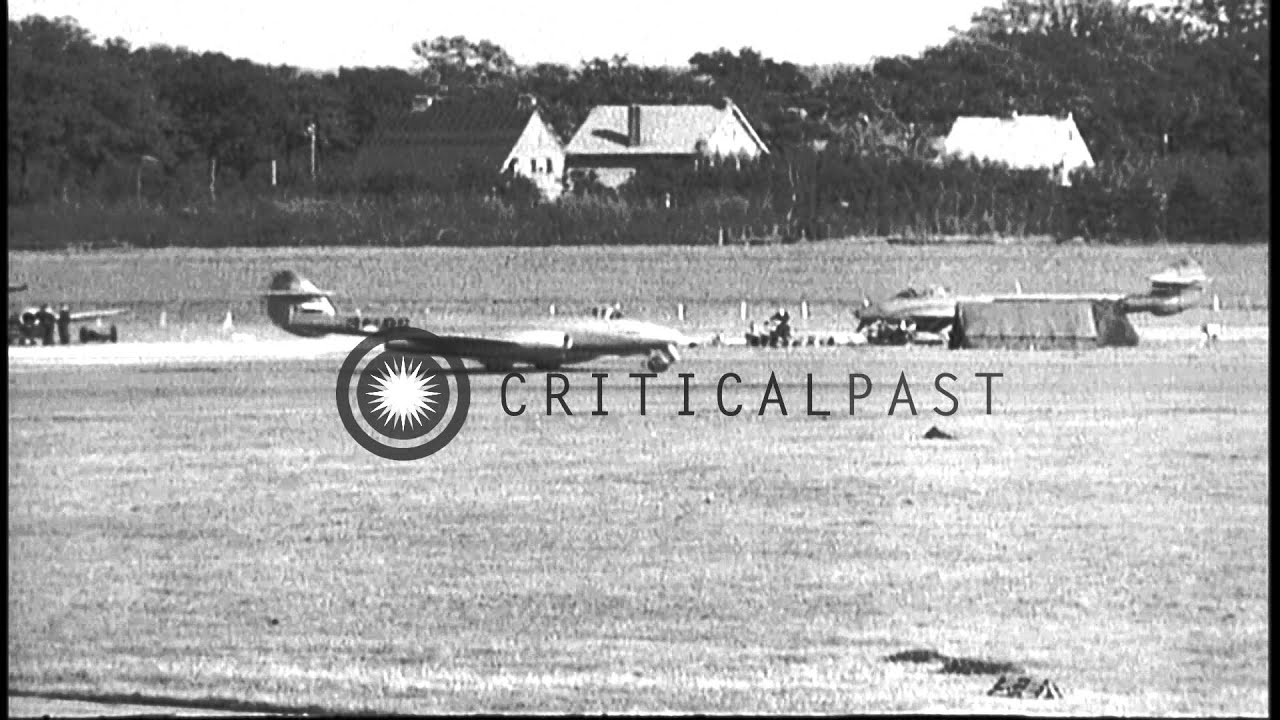 Meteor jet and C-119 planes land at Gilze Rijen Air Base in Holland HD ...