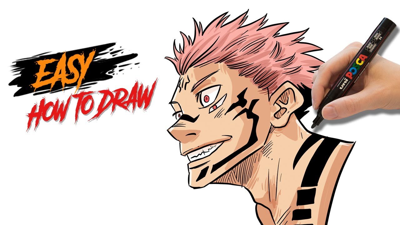 Easy drawing \ drawing Sukuna Jujutsu kasen - YouTube