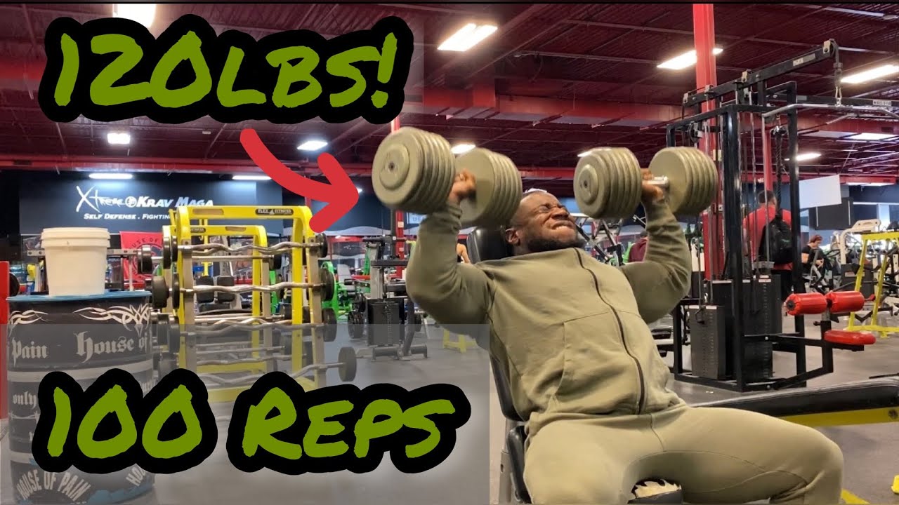 100 REP 120lb DUMBBELL SHOULDER PRESS | 100 REP CHALLENGE - YouTube