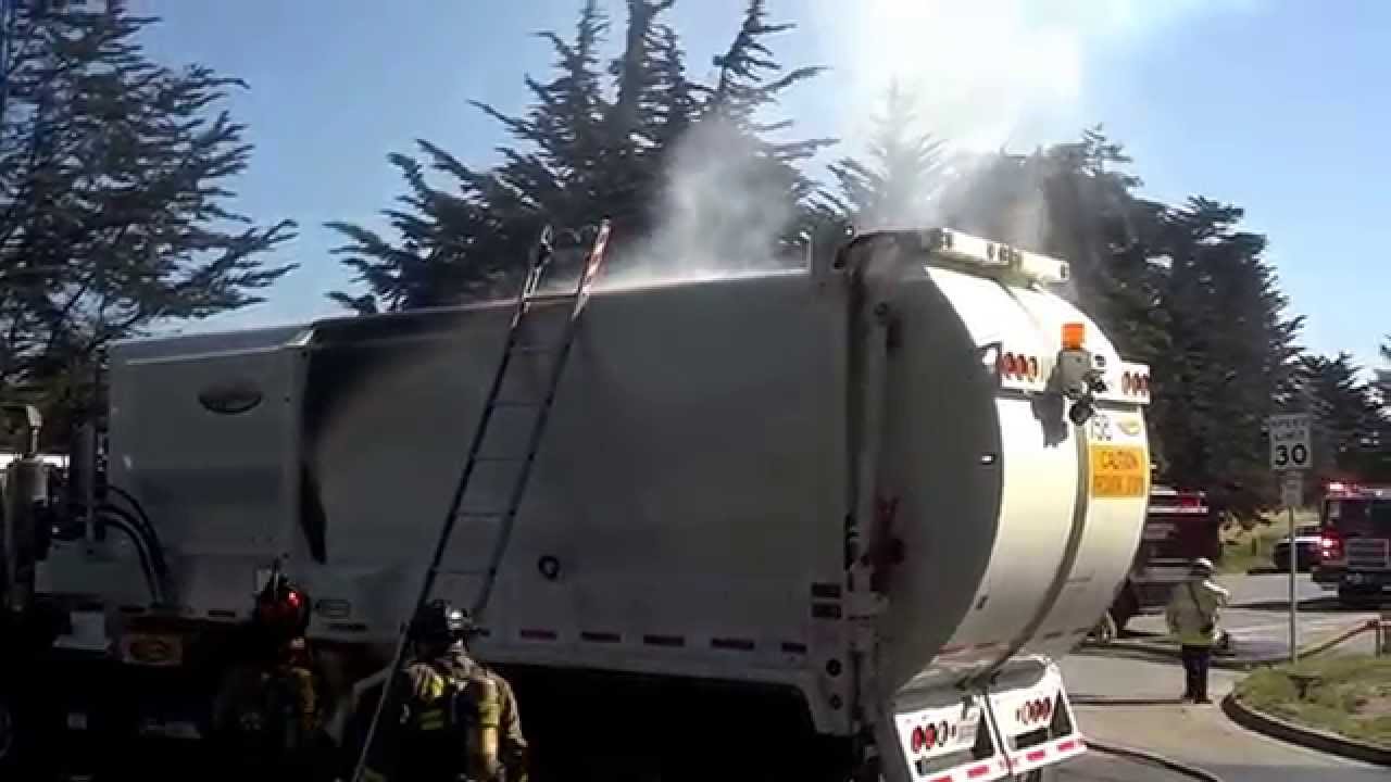 Garbage truck fire pt. 3 - YouTube