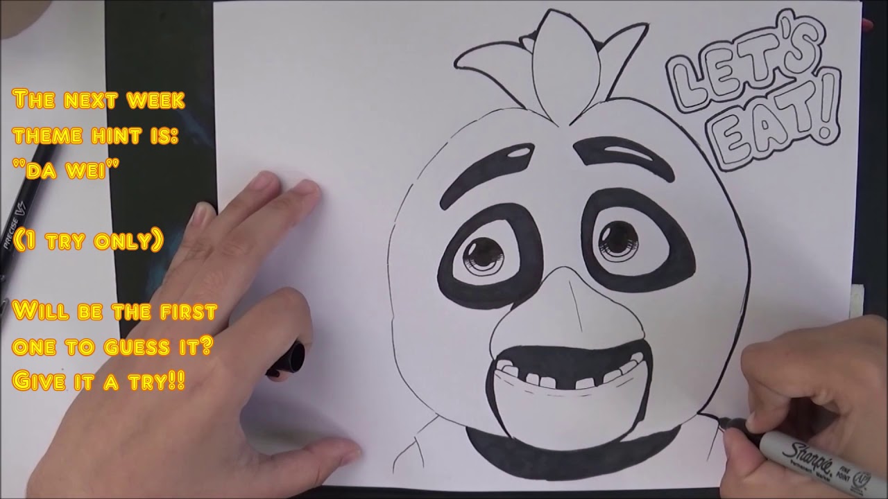 How to draw Chica (general audiences) - YouTube