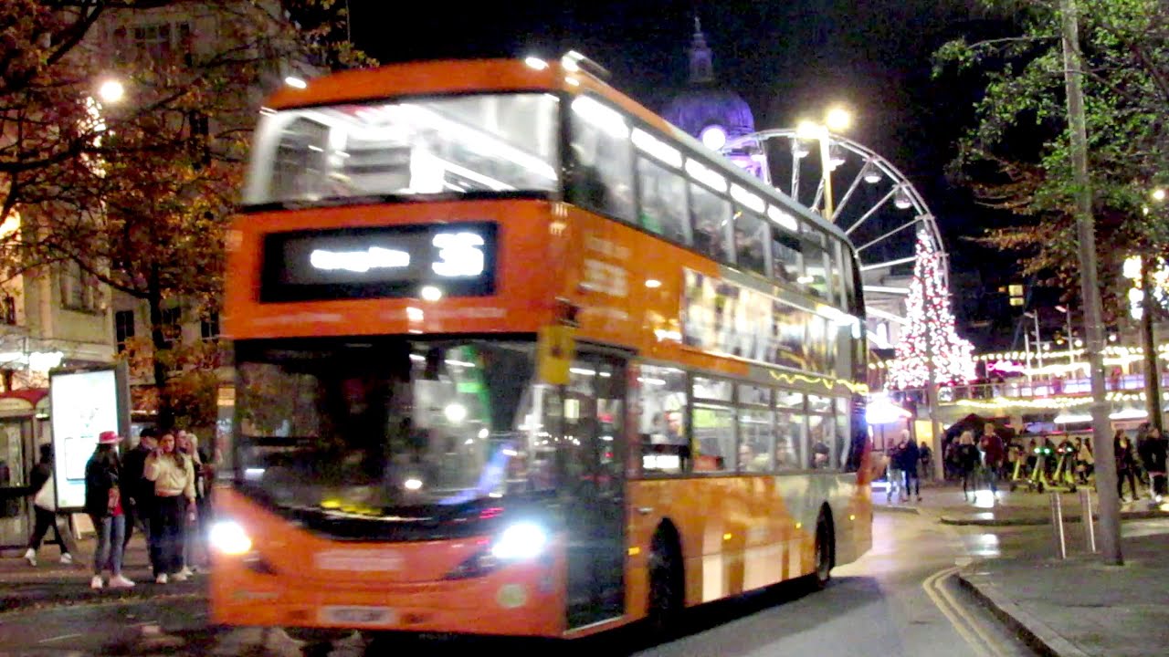 Buses & Trams | Nottingham Christmas Lights | December 2022 - YouTube