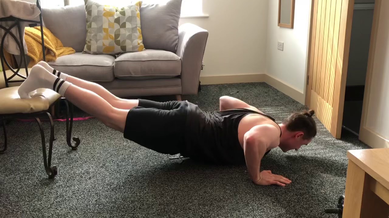 Decline Press Ups (Home Workout Example) - YouTube