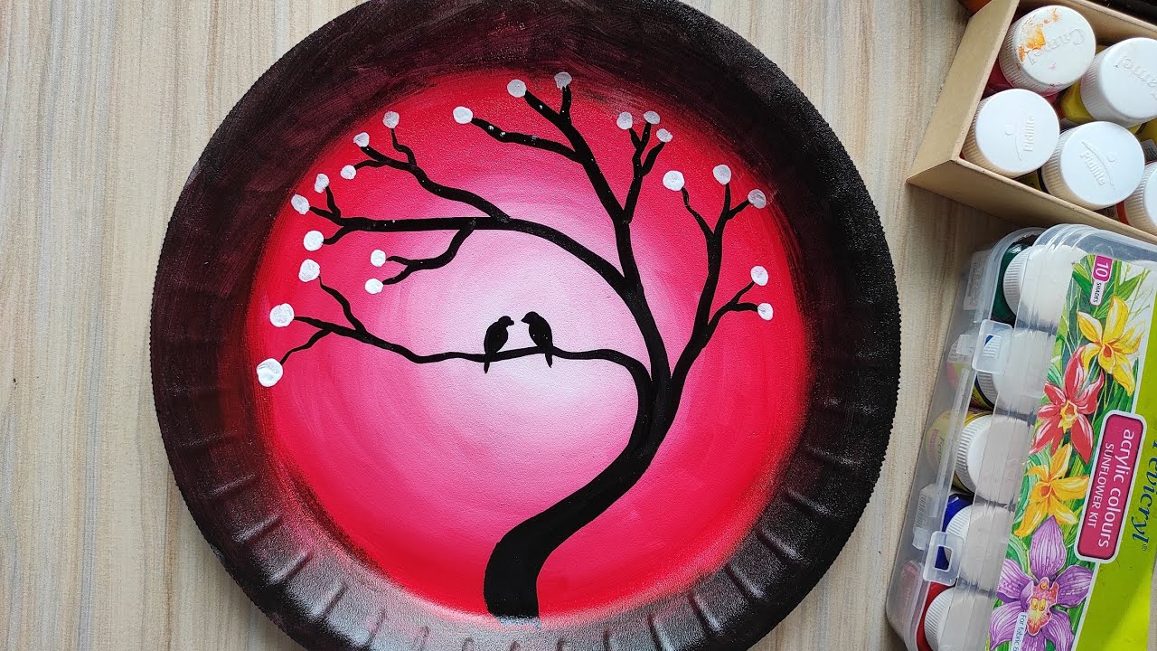 Best Out Of Waste | Thermocol Plate Wall Decor Ideas | Acrylic Painting ...