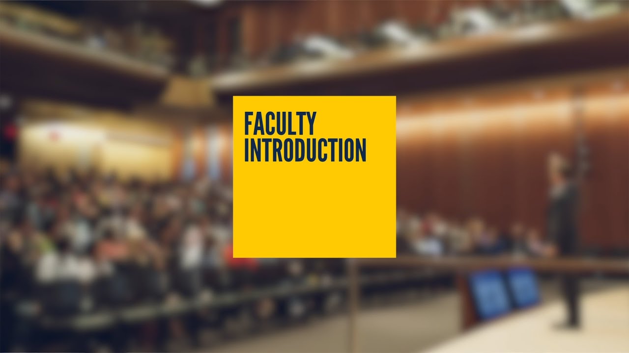 Faculty Introduction - YouTube