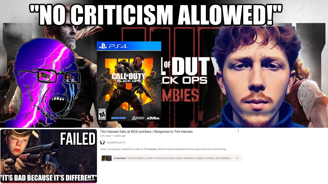 "Tim Hansen is a MORON!" ...according to Black Ops 4 Zombies fanboy ...