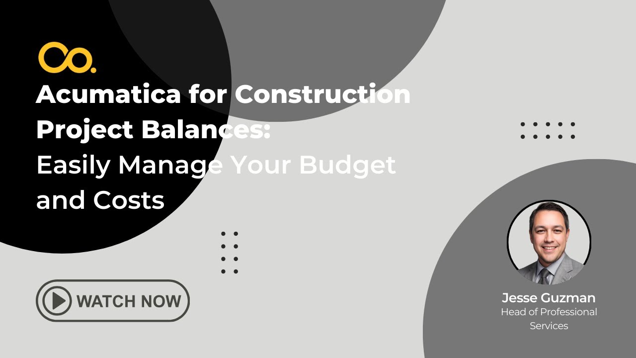 Acumatica Demo: Acumatica for Construction Project Balances: Easily ...