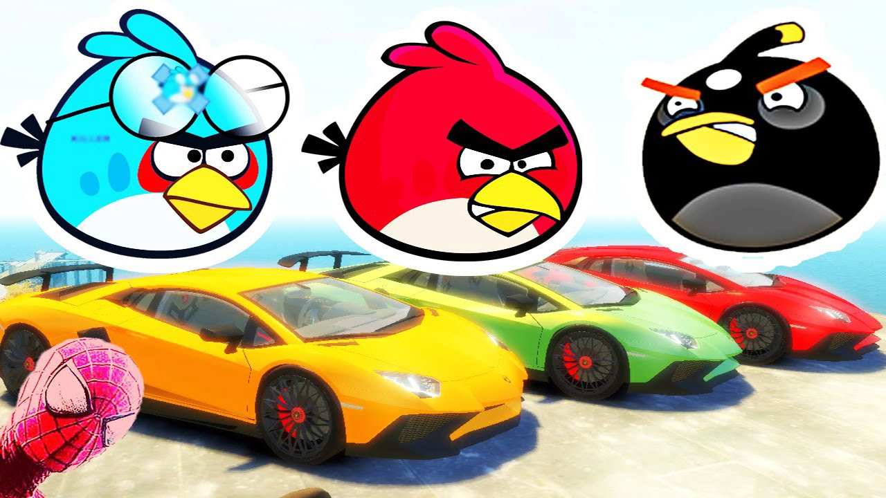 COLORS ANGRY BIRDS Angry birds movie Colors SUPER CARS Fun Children ...