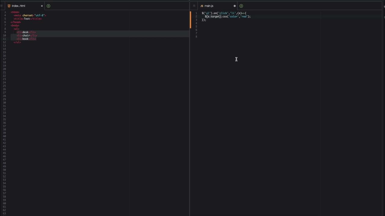 Change the color of the clicked text【jQuery】 - YouTube
