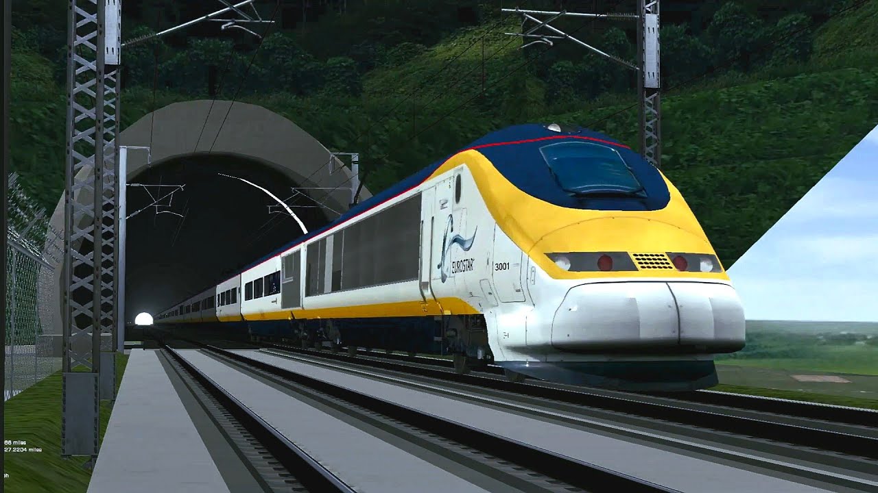 [OpenBVE] Class 373 TMST Eurostar 3001/3002 at speed on Horam SRT to ...