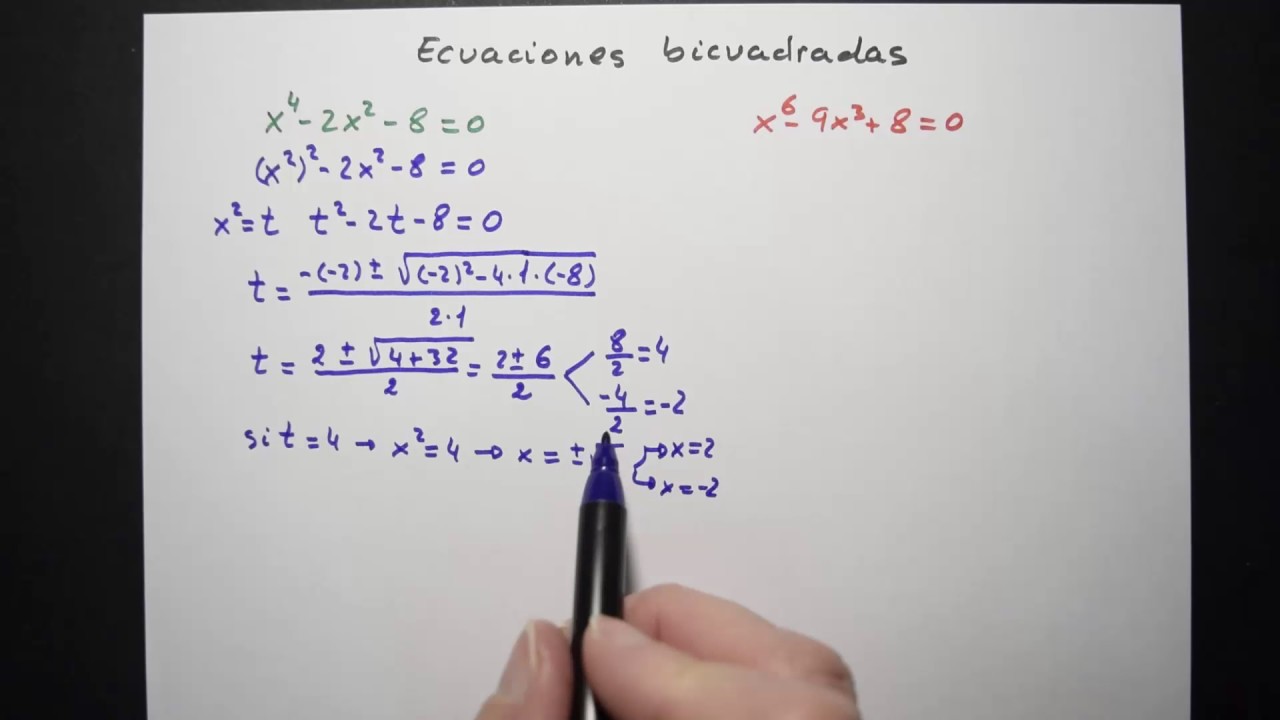 Ecuaciones bicuadradas - YouTube