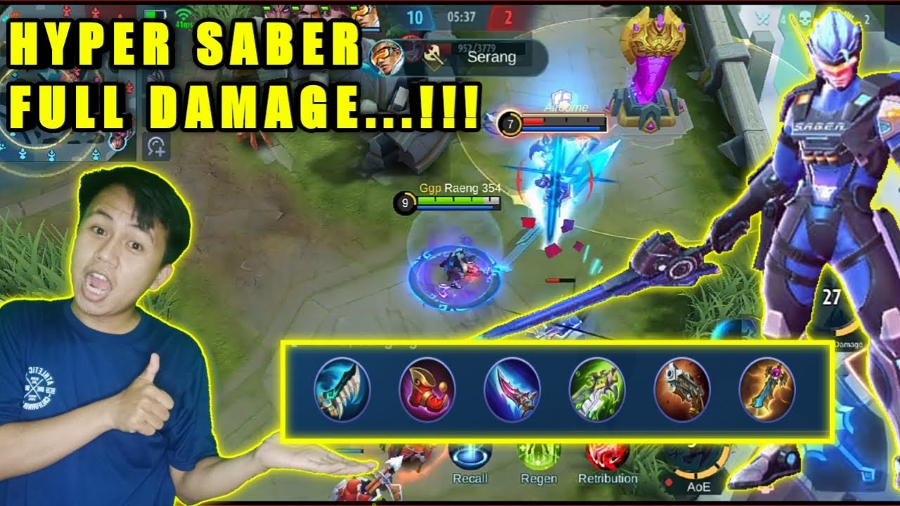 BUILD ITEM SABER FULL DAMAGE TERBARU MOBILE LEGENDS - YouTube