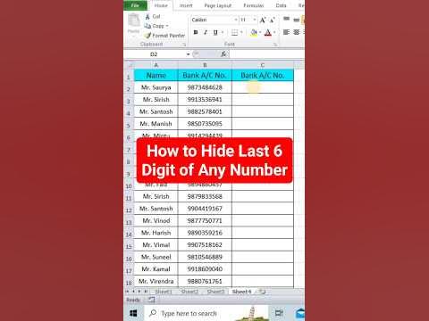 How to Hide Last 6 Digit of Any Number l Excel Tips and Tricks #shorts #shortvideo #excel #how ...