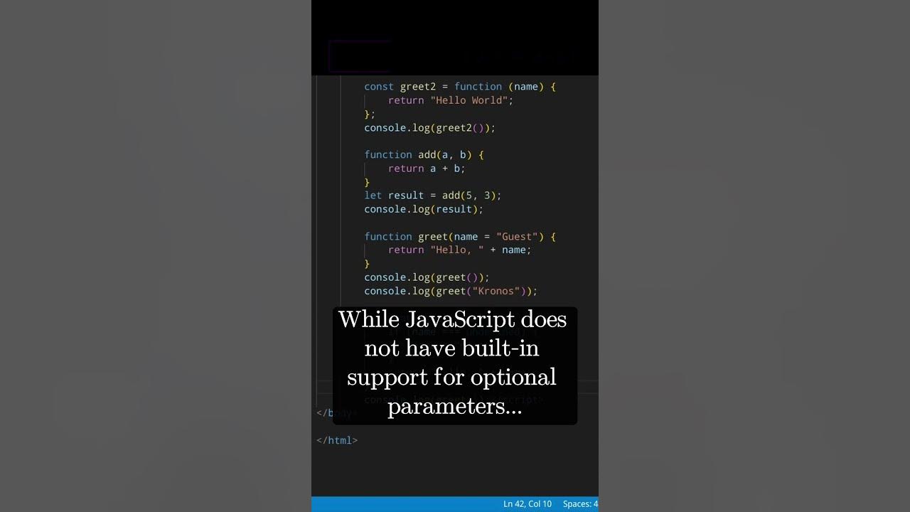🧬 JavaScript 10c 🧬 function default arguments 🧬 #javascript #js #coding #omg #wtf - YouTube