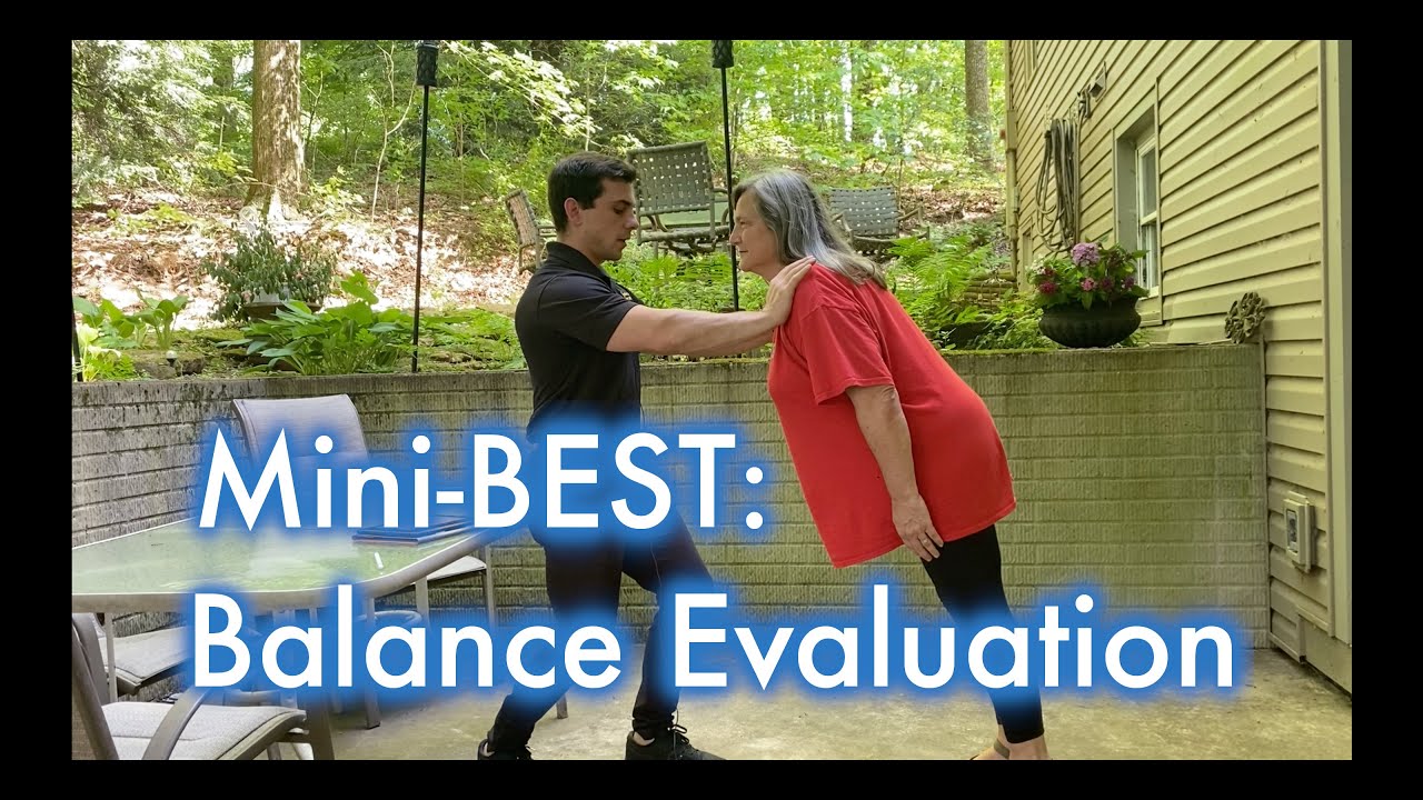 MiniBEST Balance Evaluation Outcome Measure Example - YouTube