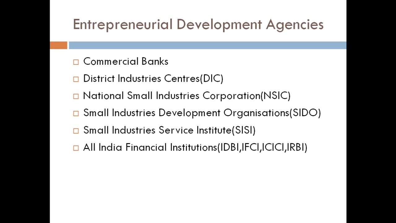 Entrepreneurial Development Agencies - YouTube