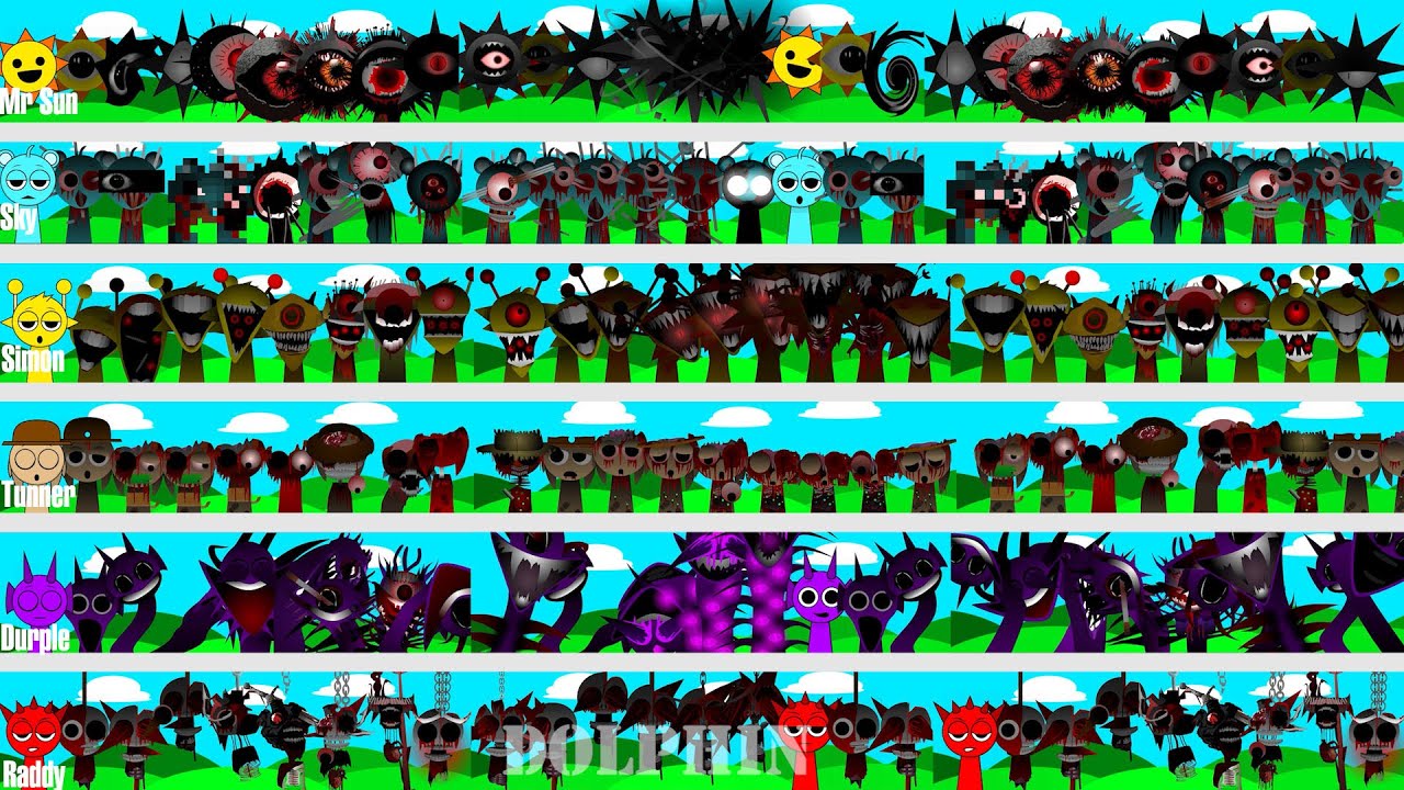 Incredibox Sprunki: 6 All in One – Mr. Sun, Sky, Simon, Tunner, Durple ...