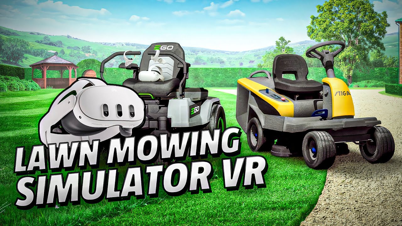 Lawn Mowing Simulator VR - Meta Quest 3 Gameplay | First Minutes [No ...