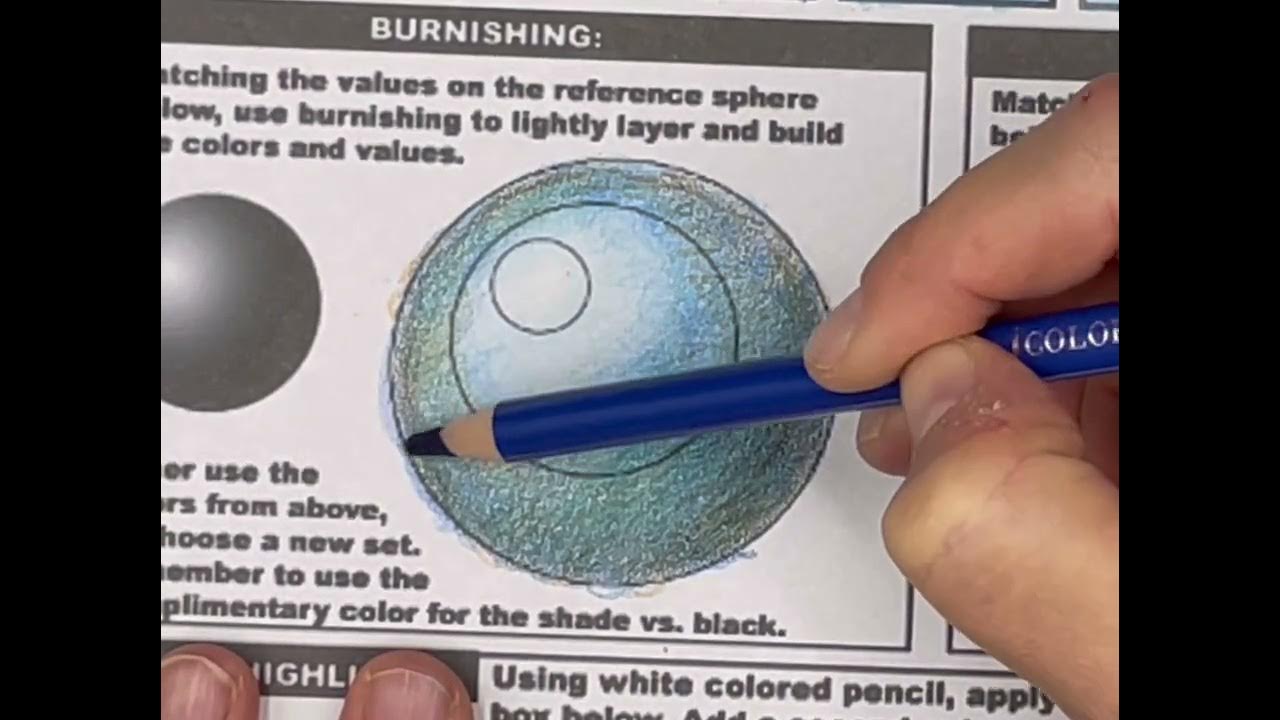Colored Pencil Practice-Layering-Burnishing-Highlights-Value - YouTube