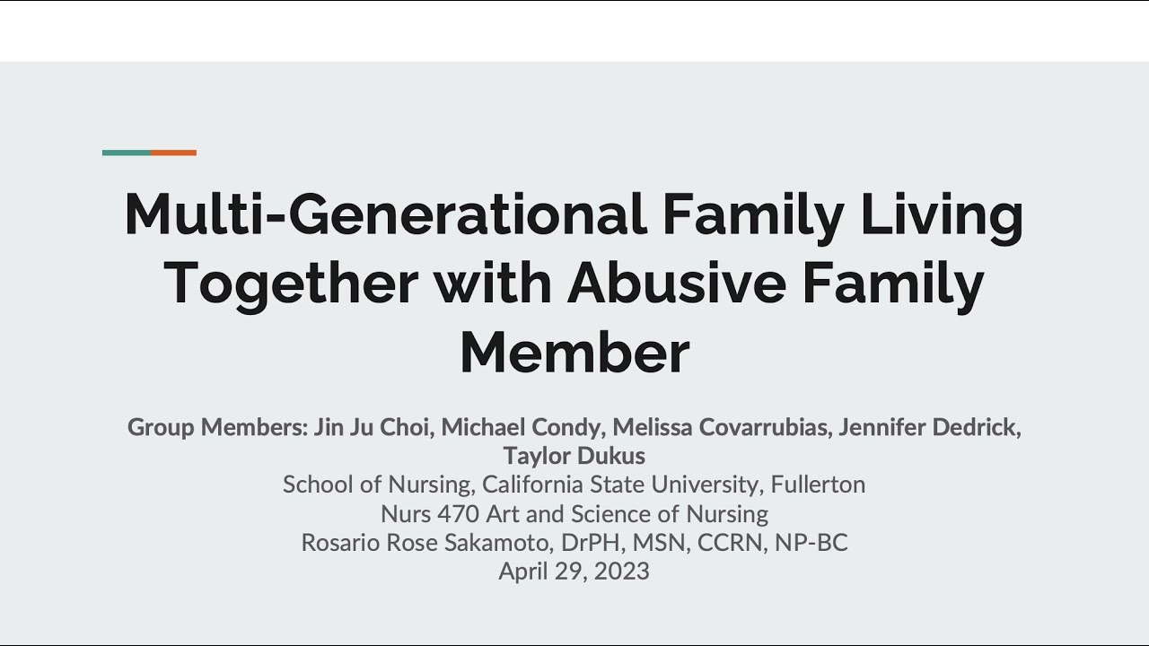 Multi-Generational Family Living Together with Abusive Family Member ...