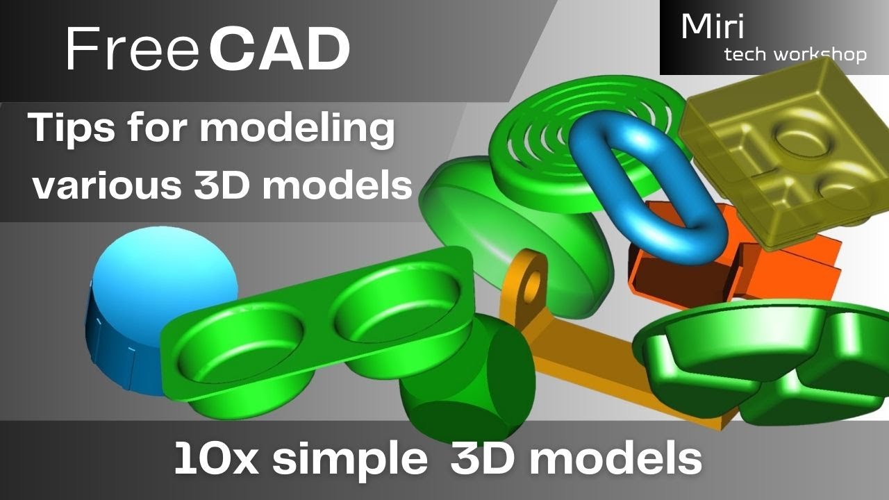 FreeCAD 10 simple 3D models, part 11 - YouTube